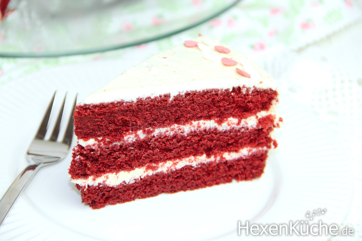 Red Velvet Cake – Roter Samtkuchen – Hexenküche.de
